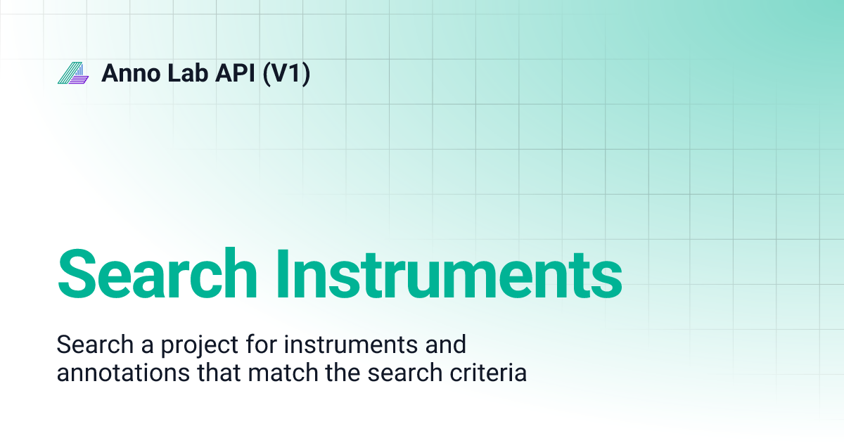 Search Instruments | Anno Lab API (V1)